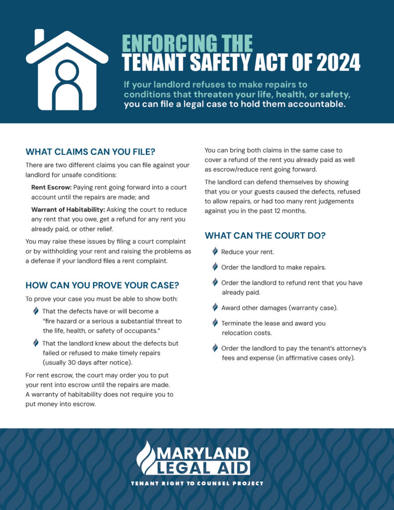 MLA_Enforcing the Tenant Safety act_v2_bleed (2) - Maryland Legal Aid