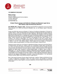 Maryland Legal Aid Announces New Deputy Directors 01092024 - Maryland ...